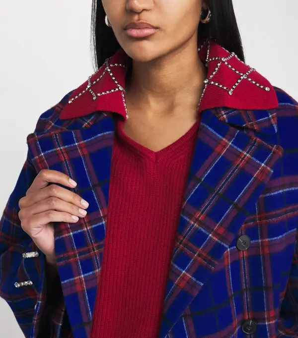 Max & Co. Wool-blend Checked Pea Coat
