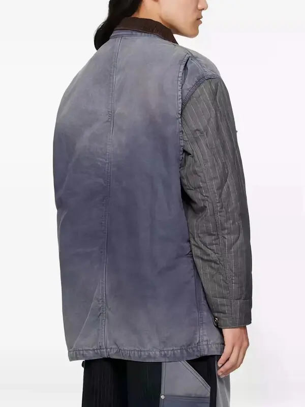 KHOKI Quilted-panel Jacket With Corduroy Collar