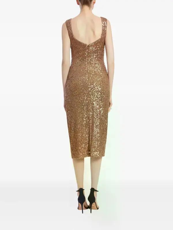 slim fit dress slacks Square Neckline Sequin Dress Gold – Roland Mouret main image 0