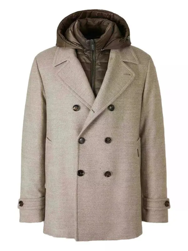 MOORER Hooded Button Jacket