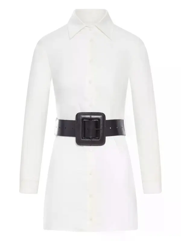 Balenciaga Belted Shirt Dress - White