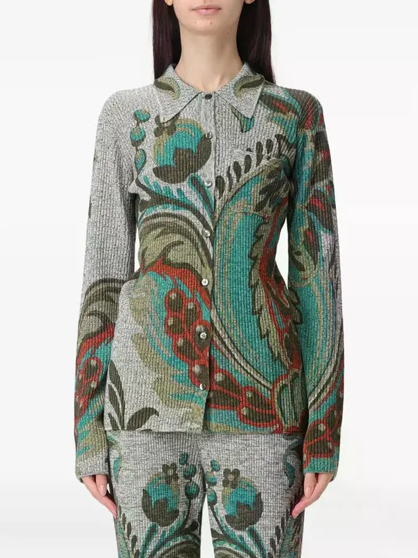 Etro Paisley Ribbed Knit Shirt