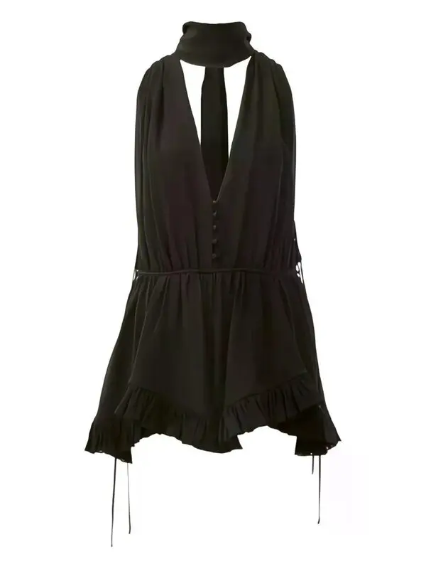 Chloé V-neck Ruffled Jumpsuit - Black