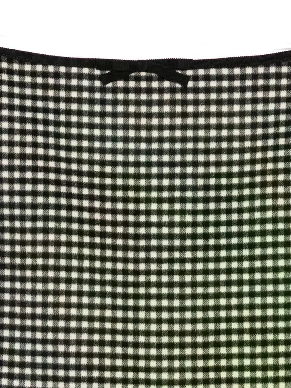 Valentino Garavani Checked A-line Skirt With Bow Detail - Neutrals