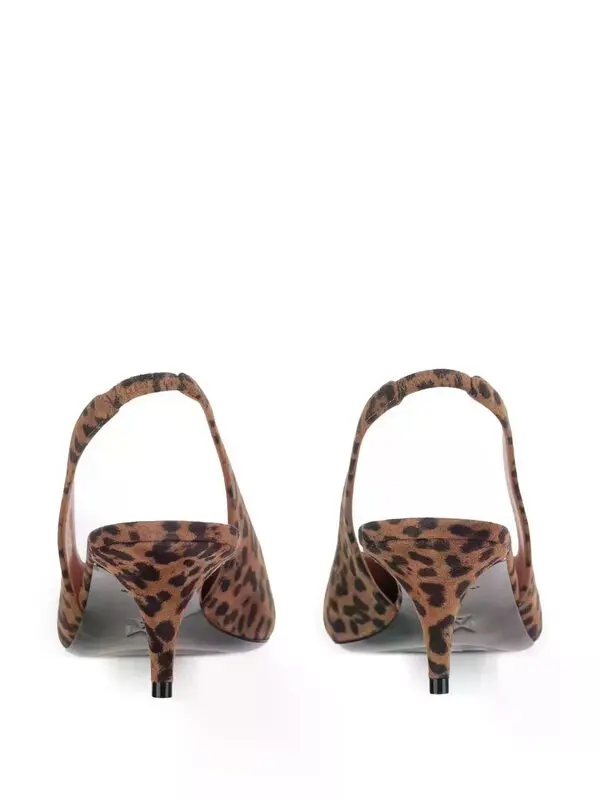 Amina Muaddi 55mm Anok Animal-print Slingback Pumps - Brown