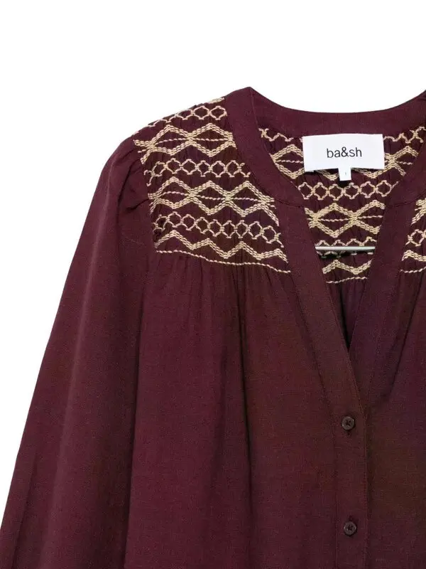 Ba&sh Samantha Embroidered Long-sleeve Shirt
