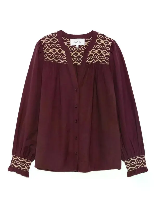 Ba&sh Samantha Embroidered Long-sleeve Shirt