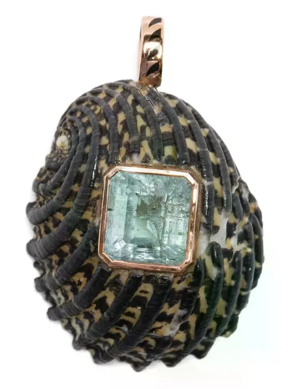 DEZSO 18k Rose Gold Aquamarine Narita Pendant - Pink