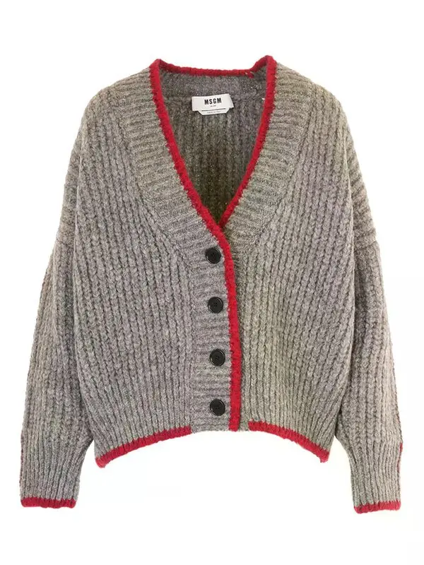 MSGM Ribbed Knit Cardigan