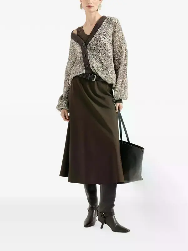 Brunello Cucinelli A-line Midi Skirt - Brown