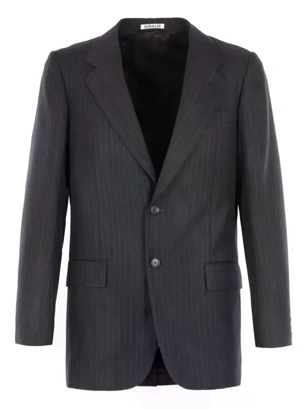 Auralee Striped Two-button Jacket - Grey