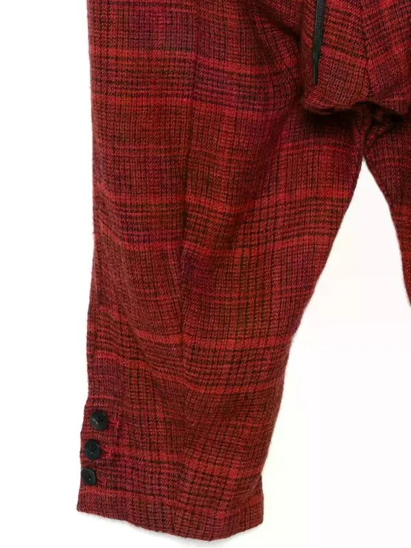 THE VIRIDI-ANNE Checked Drop-crotch Trousers