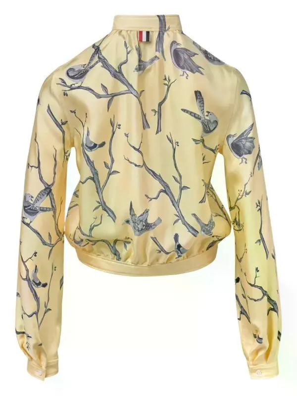 Thom Browne Bird Print Long Sleeve Top