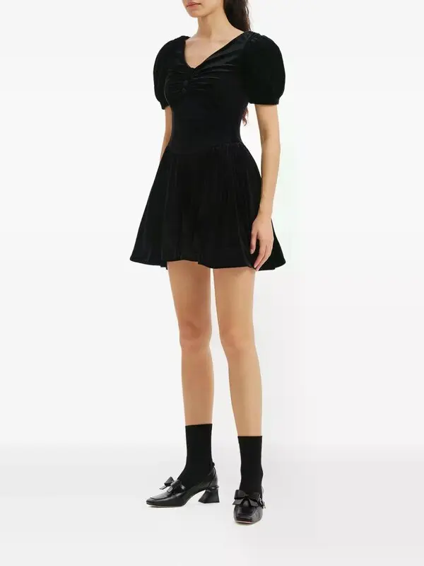 SHUSHU/TONG Button Puff-sleeve Mini Dress