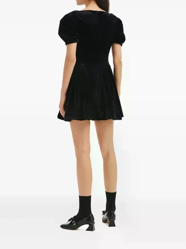 SHUSHU/TONG Button Puff-sleeve Mini Dress