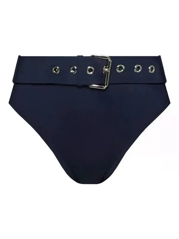 Michael Kors Belted-waist Eyelet-detail Bikini Bottom - Blue