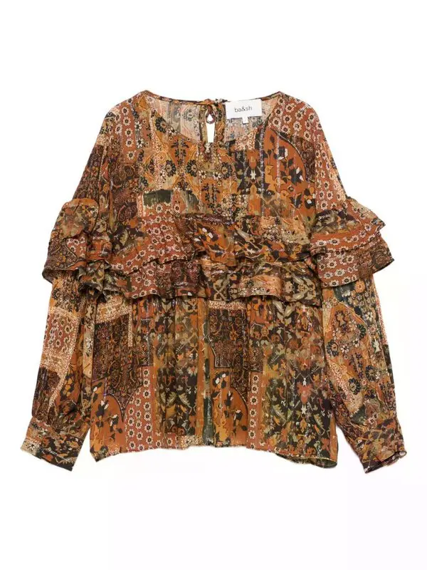 Ba&sh Floral-pattern Ruffled Blouse