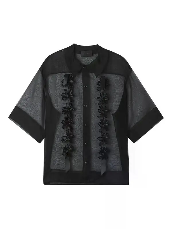 Simone Rocha Floral Appliqué Shirt