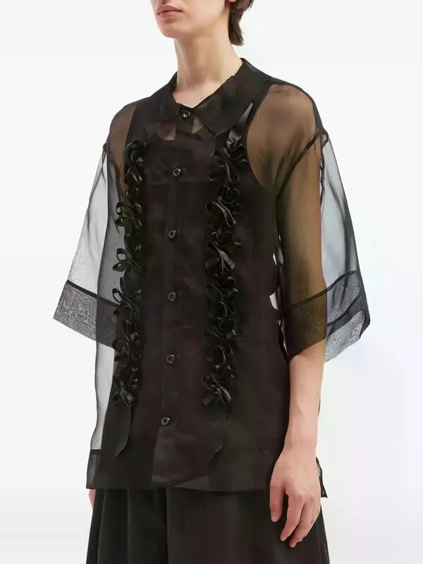 Simone Rocha Floral Appliqué Shirt