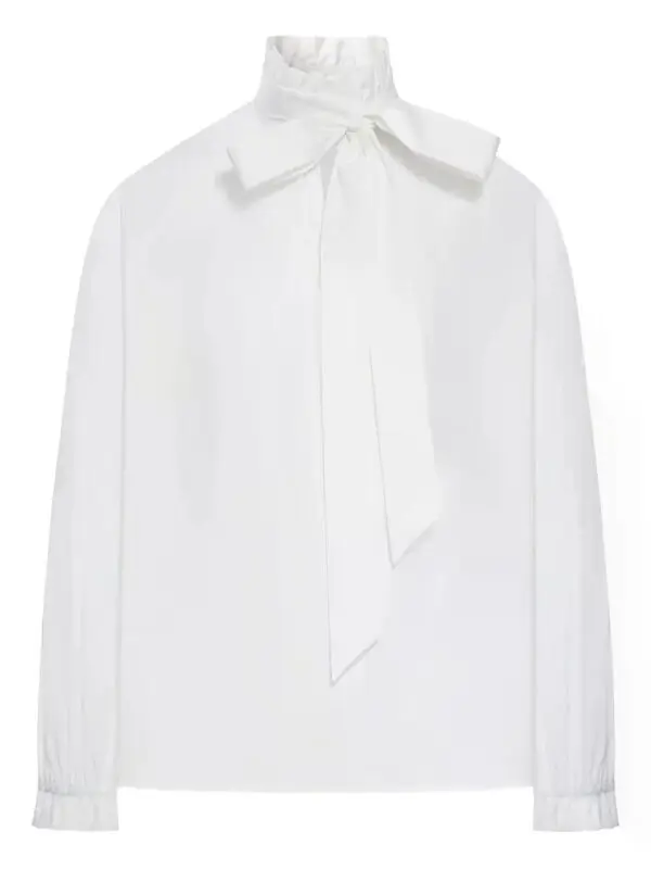 La DoubleJ Tie-neck Cotton Blouse