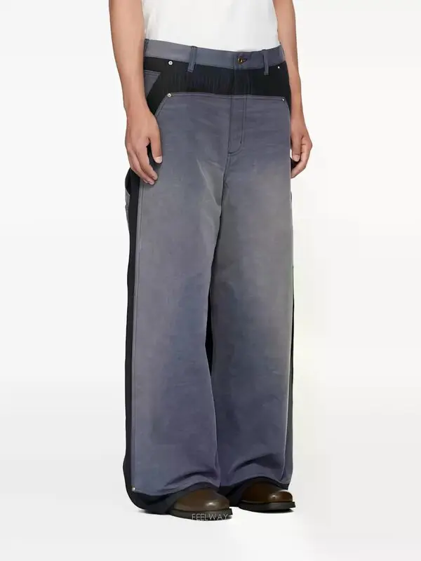 KHOKI Pinstripe Panelled Trousers