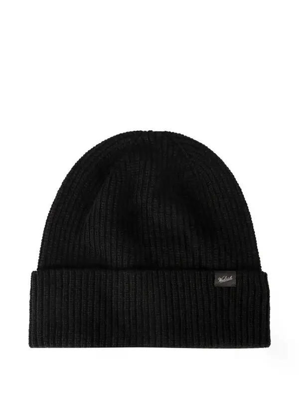Woolrich Ribbed Beanie - Black