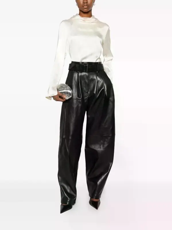 Magda Butrym Belted Leather Trousers