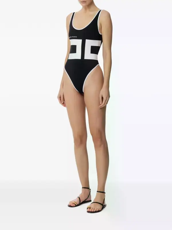 Elisabetta Franchi Contrast-trim One-piece Swimsuit - Black