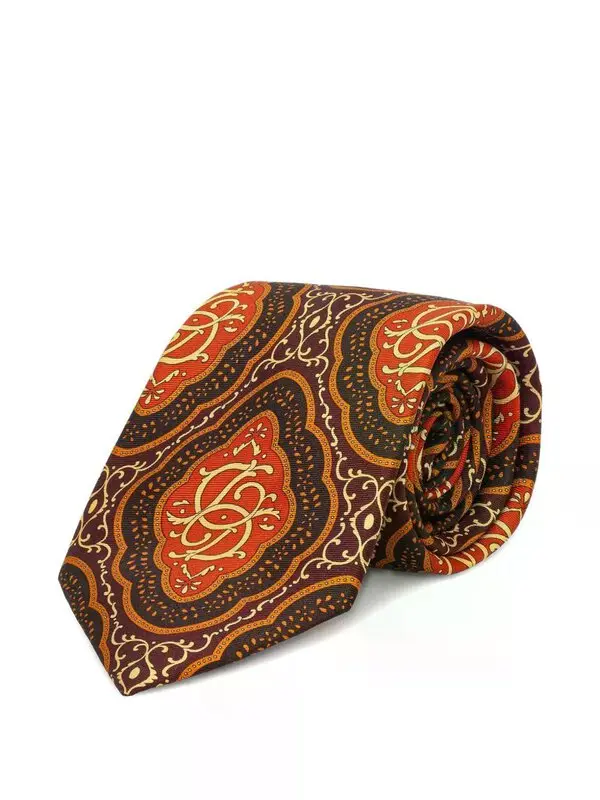 Drole De Monsieur Patterned Neck Tie - Brown