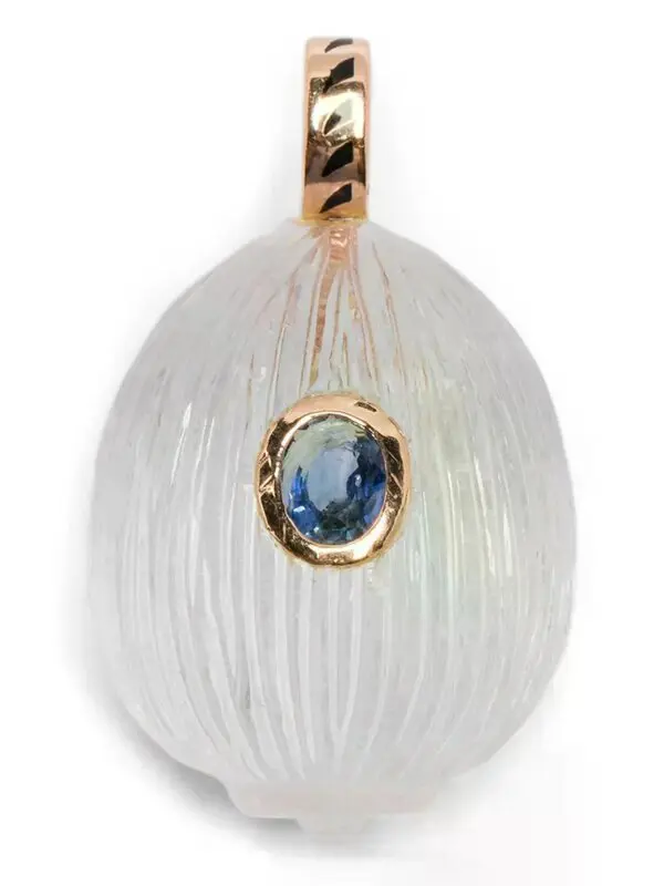 DEZSO 18k Rose Gold Coquito Sapphire Pendant - Pink