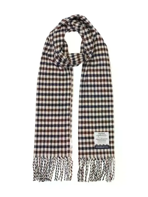 Aquascutum Checked Fringed Scarf - Neutrals