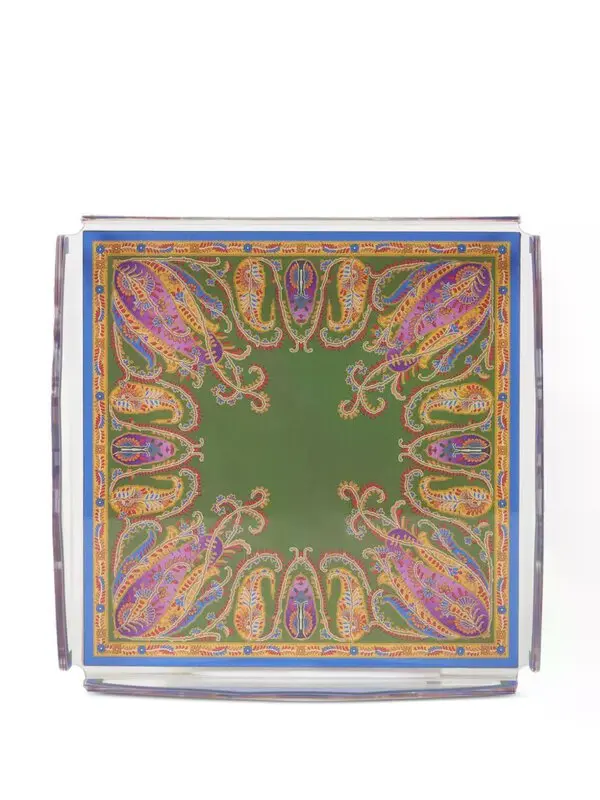 Etro Paisley Square Tray - Green