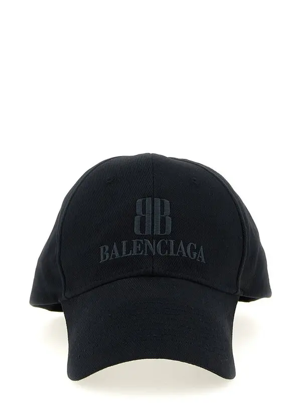 Balenciaga Logo Embroidery Cap - Black
