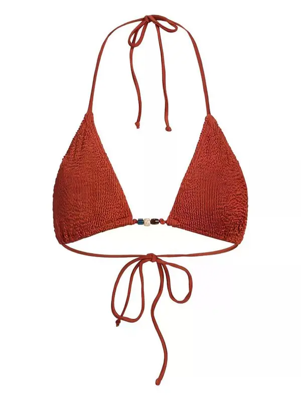 Bond Eye Beaded Ingrid Bikini Top - Brown