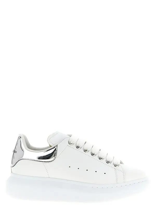 Alexander McQueen Larry Leather Sneakers - Silver
