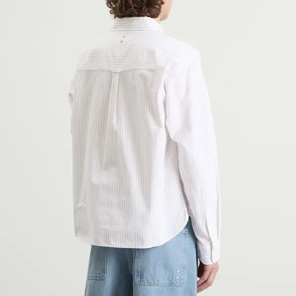 ABOUT:BLANK Oxford Script Shirt - White/brown