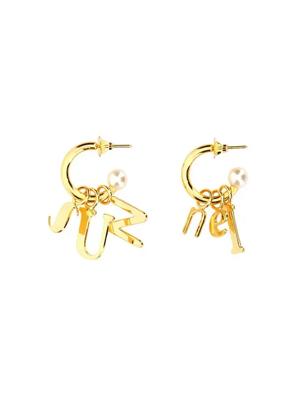 Sunnei Lettering Logo Dangle Earrings - Gold