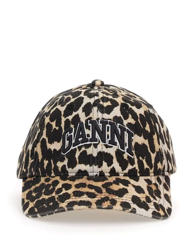 GANNI Baseball Cap With Logo - Animalier
