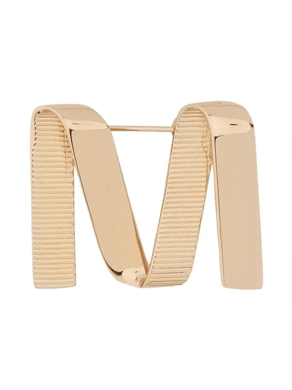 Max Mara Logo Brooch - Gold