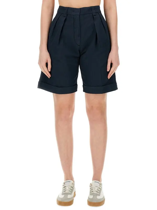 Aspesi Cotton-linen Blend Shorts