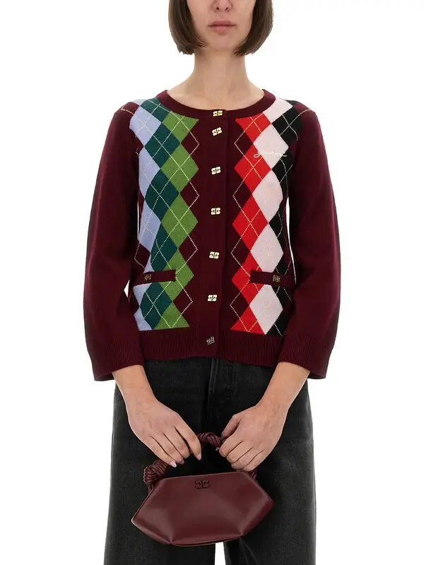 GANNI Jacquard Cashmere Cardigan - Multicolour