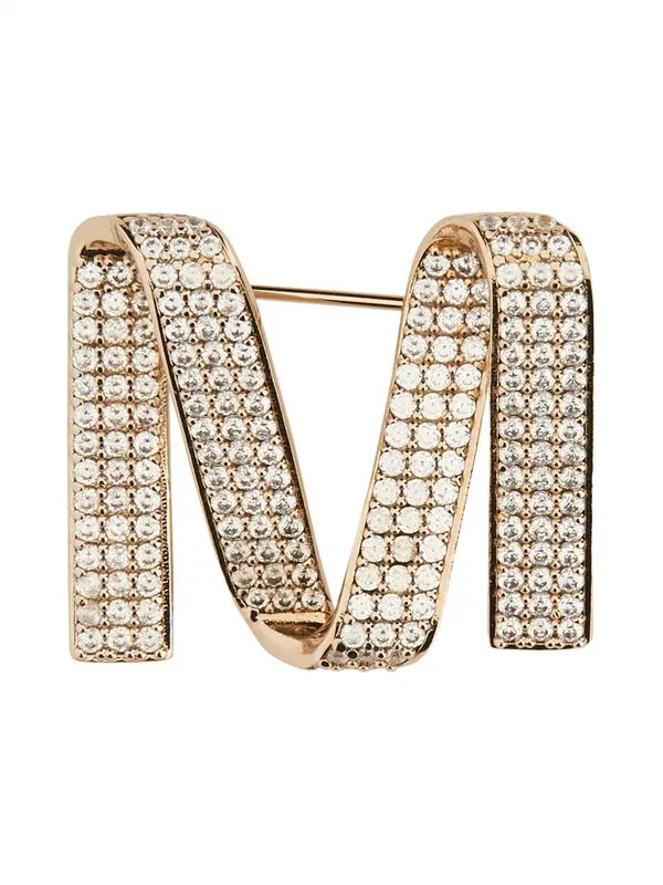 Max Mara Logo Brooch - Gold