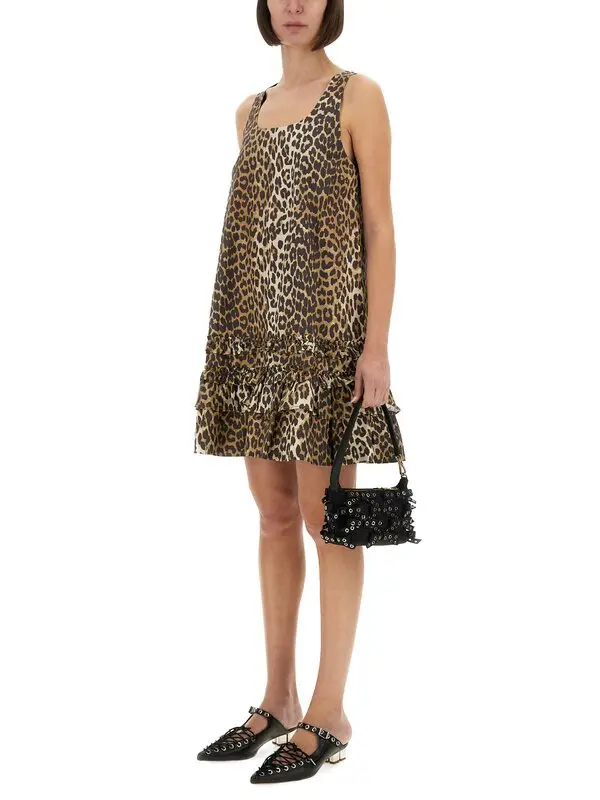 GANNI Leopard Mini Dress