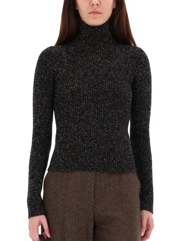 Max Mara Wool And Cashmere Mouliné Turtleneck