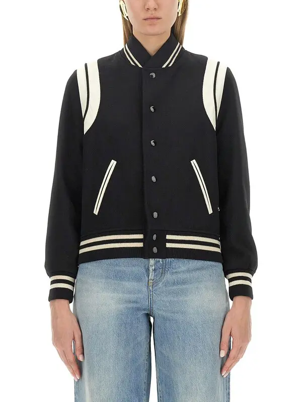 Saint Laurent Teddy Wool Jacket - Black
