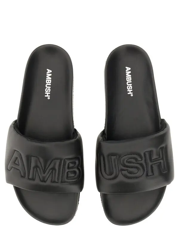 AMBUSH Leather Slide Sandal - Black