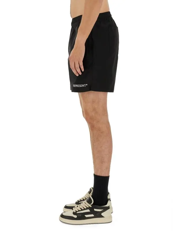 REPRESENT Bermuda Shorts With Logo - Black