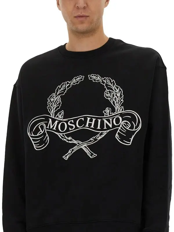 Moschino Sweatshirt With Laurel Crown Logo Embroidery