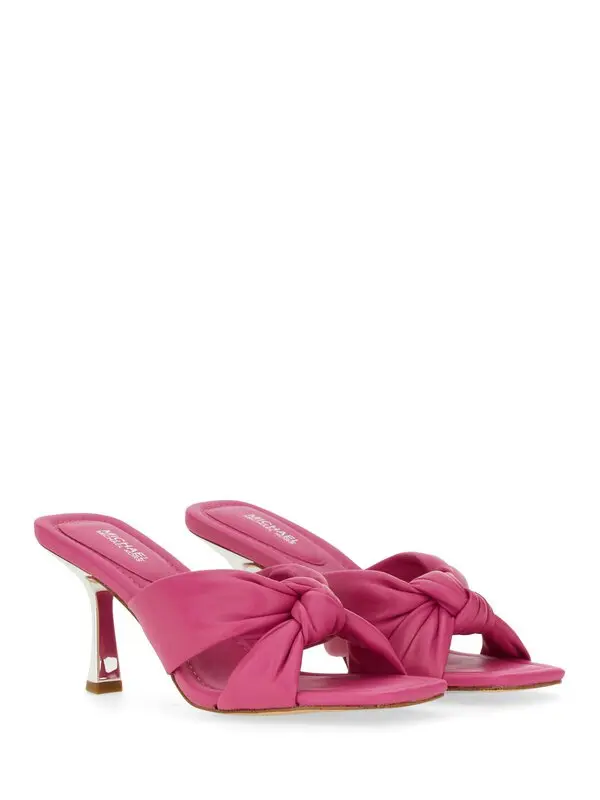 Michael Kors Elena Leather Sandals - Fuchsia
