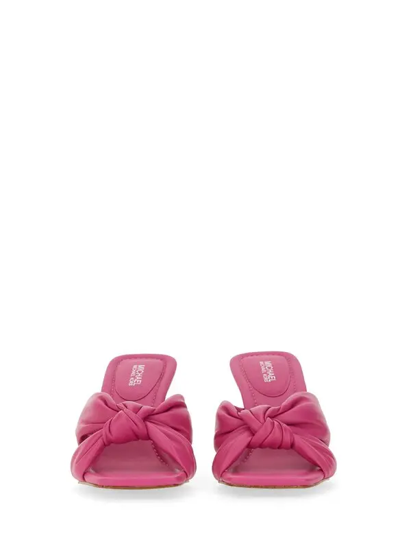 Michael Kors Elena Leather Sandals - Fuchsia